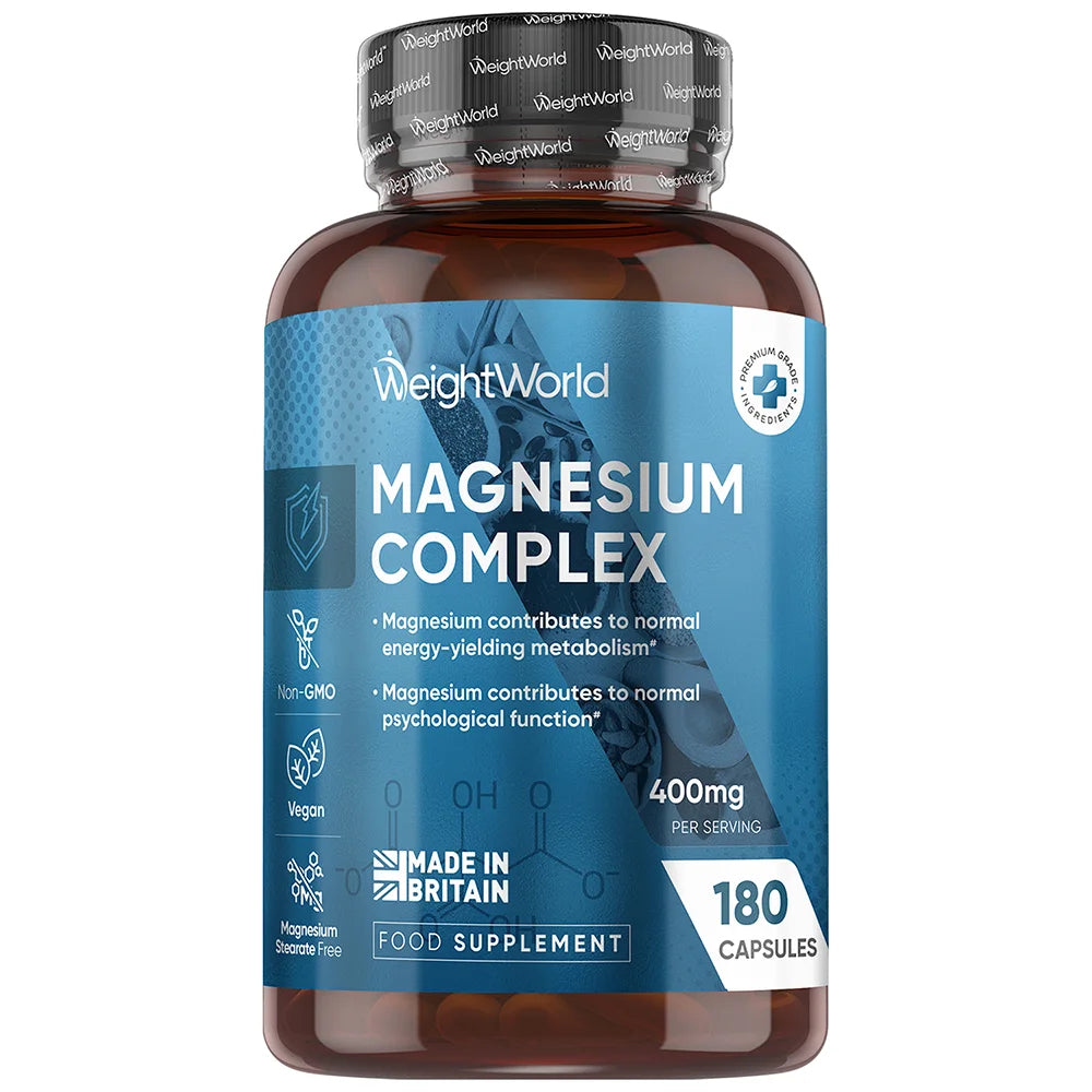 Magnesium Complex 4 in 1 Capsules | 490mg 180 Capsules | WeightWorld IE